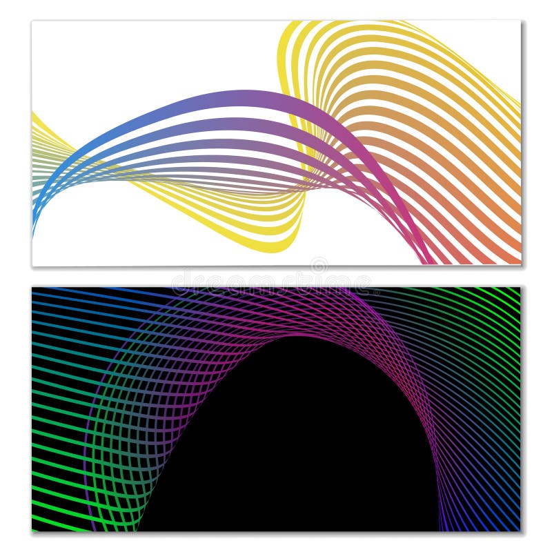 Wavy Lines or Ribbons. Multicolored Striped Gradient. Creative Unusual ...