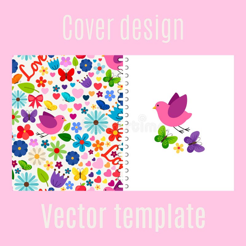 Cover Design with Spring Decorations Pattern Stock Vector ...