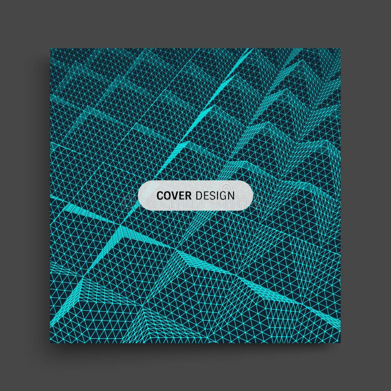 Cover Design Template. Abstract Geometrical Background with Pyramids ...