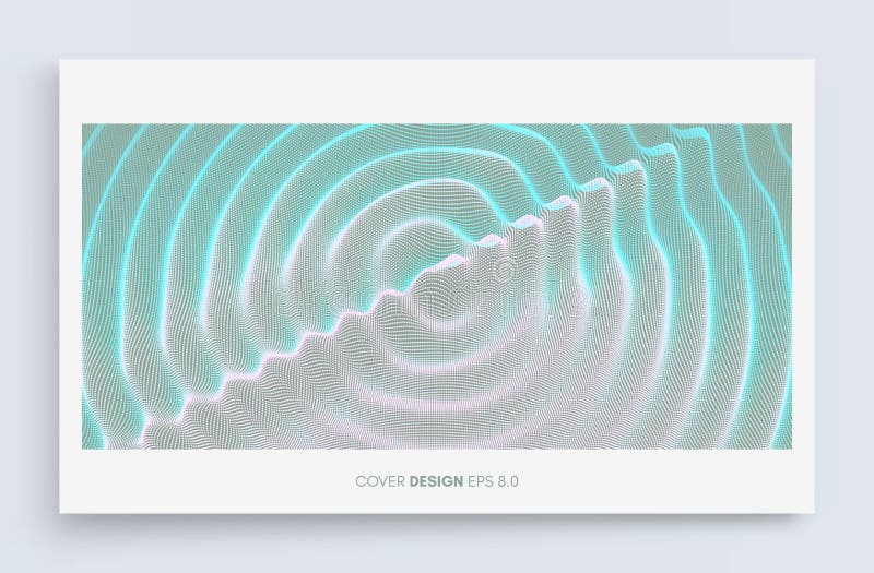 Cover Design Template for Advertising. 3D Wavy Background with Ripple ...