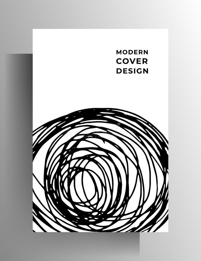 Cover Design Template for Book, Brochure, Magazine, Catalog. Hand Drawn ...