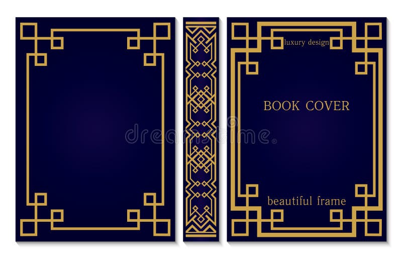 Cover Design Template for Book. Set of Spine Front and Back Hardcover ...