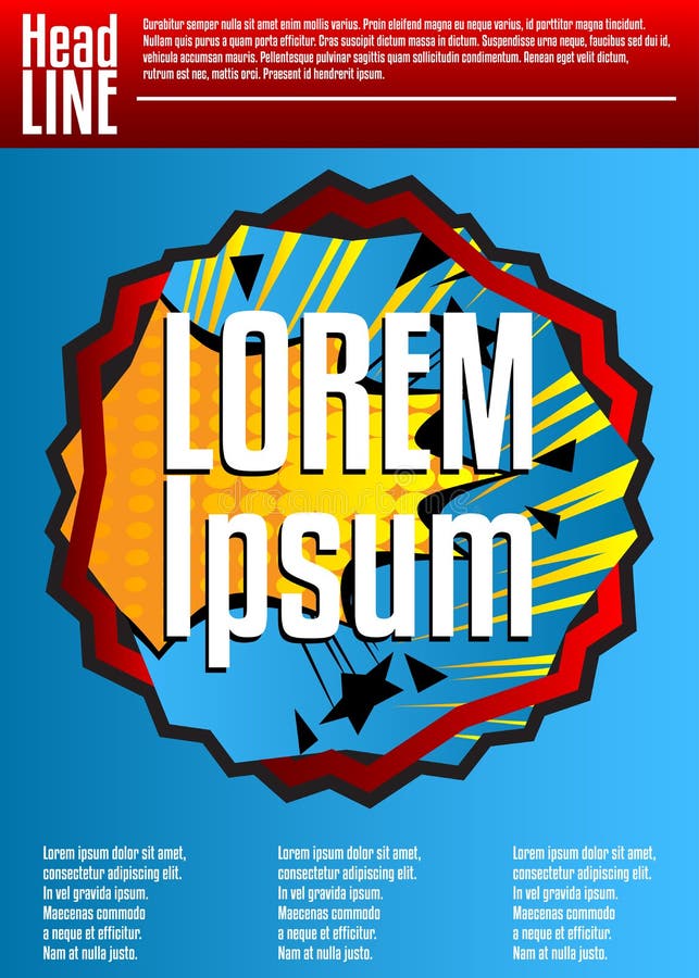 Cover Design Template with Comic Book Elements. Stock Vector ...