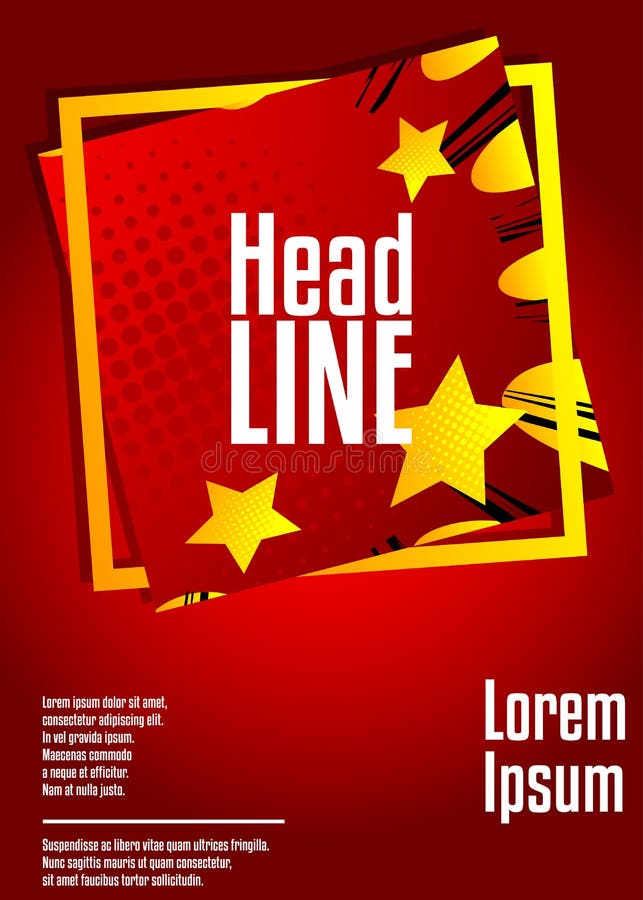 Cover Design Template with Comic Book Elements. Stock Vector ...