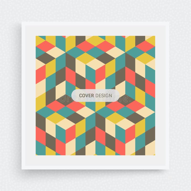 Cover Design Template. 3d Blocks Structure Background Stock Vector ...