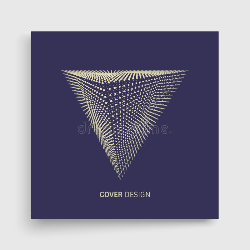 Cover Design Template. Pyramid. Object with Dots. Molecular Grid. 3d ...