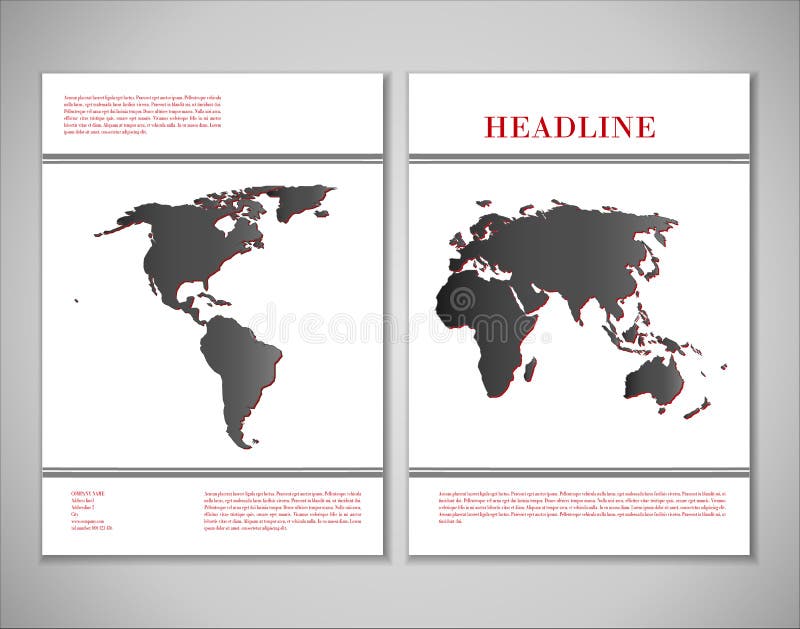 Cover Design with World Map Stock Vector - Illustration of marketing ...