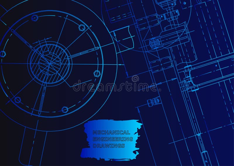 Cover, Flyer, Banner. Vector Engineering Illustration. Blueprint ...