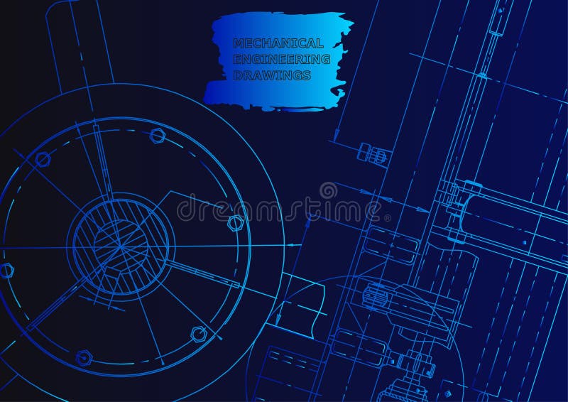 Cover, Flyer, Banner. Vector Engineering Illustration. Blueprint ...
