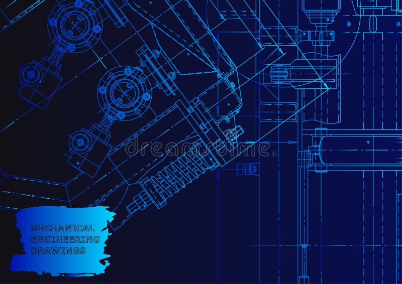 Cover, Flyer, Banner. Vector Engineering Illustration. Blueprint ...