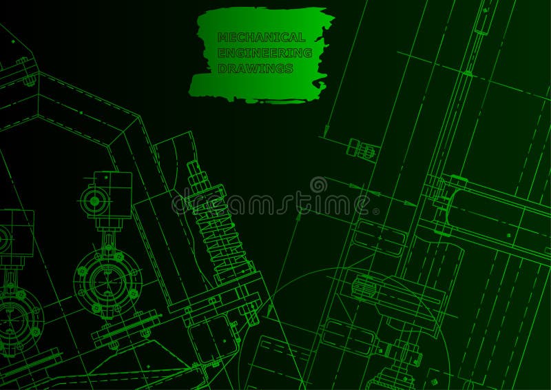 Cover, Flyer, Banner. Vector Engineering Illustration. Blueprint ...