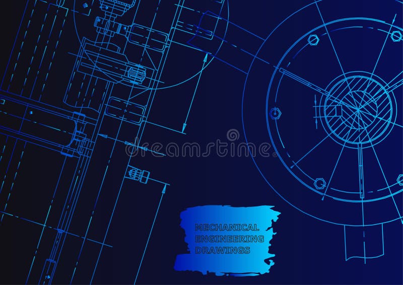 Cover, Flyer, Banner. Vector Engineering Illustration. Blueprint ...