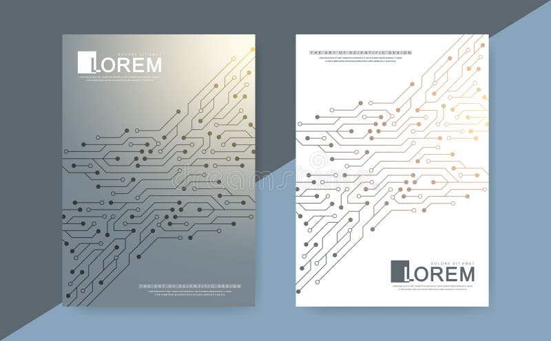 Cover Header Design with Electronic Texture for Brochure, Header, Flyer ...