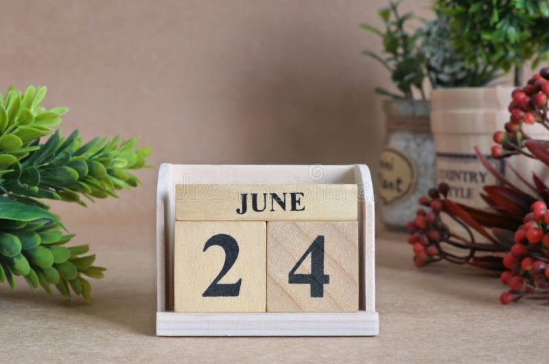 June 24, Cover Design with Number Cube. Stock Photo - Image of 2034 ...