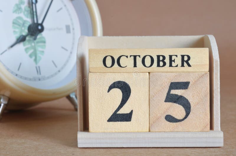 October 25, Cover Design with Number Cube. Stock Photo - Image of ...