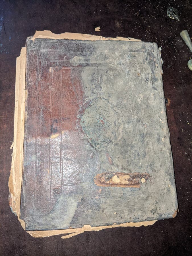 Cover of an old Quran. stock image. Image of flooring - 261555247