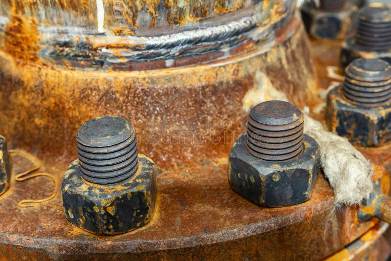 The Cover of the Old Rusty Heat Exchanger Covered with the Same Rusty ...