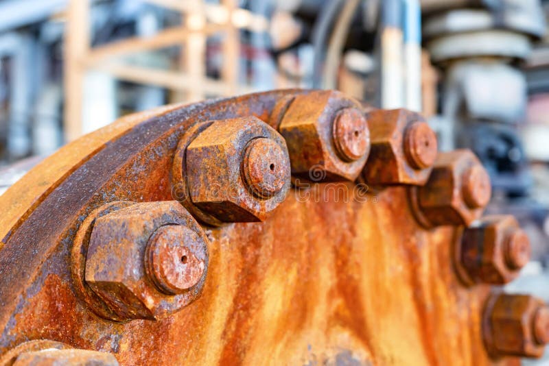 The Cover of the Old Rusty Heat Exchanger Covered with the Same Rusty ...