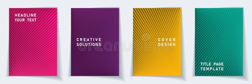 Cover Page Cool Layout Vector Design Set. Stock Image - Image of ...