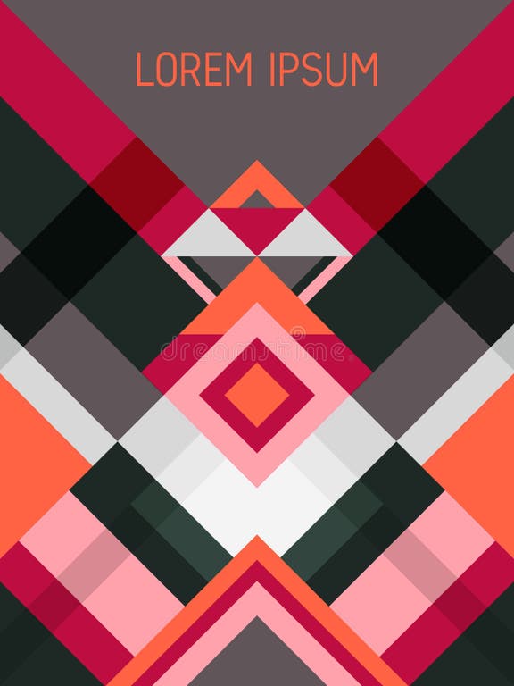 Cover Page Layout Vector Template Geometric Design with Triangles and ...