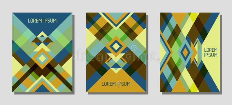 Cover Page Layout Vector Template Geometric Design with Triangles and ...