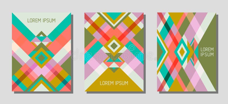 Cover Page Layout Vector Template Geometric Design with Triangle Stock ...