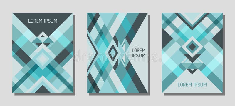Cover Page Layout Vector Template Geometric Design with Triangles and ...