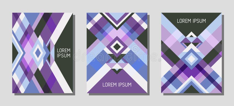 Cover Page Layout Vector Template Geometric Design with Triangles and ...