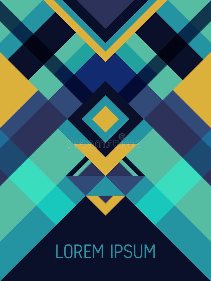 Cover Page Layout Vector Template Geometric Design with Triangle Stock ...