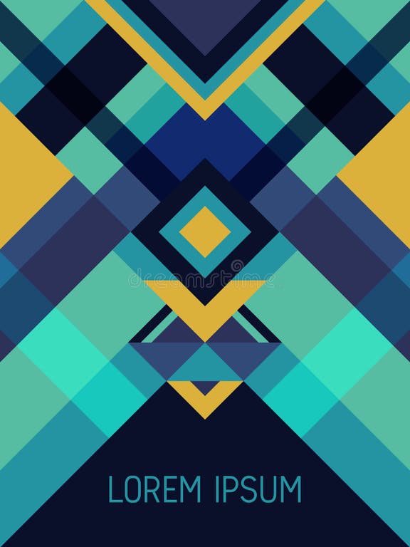 Cover Page Layout Vector Template Geometric Design with Triangle Stock ...