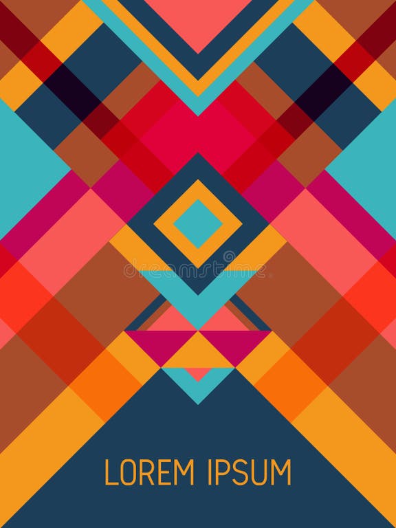 Cover Page Layout Vector Template Geometric Design with Triangle Stock ...