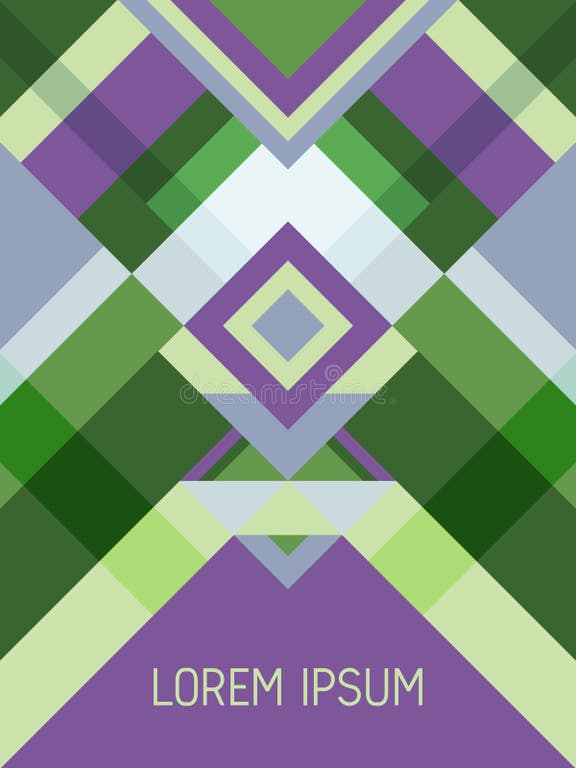 Cover Page Layout Vector Template Geometric Design with Triangles and ...