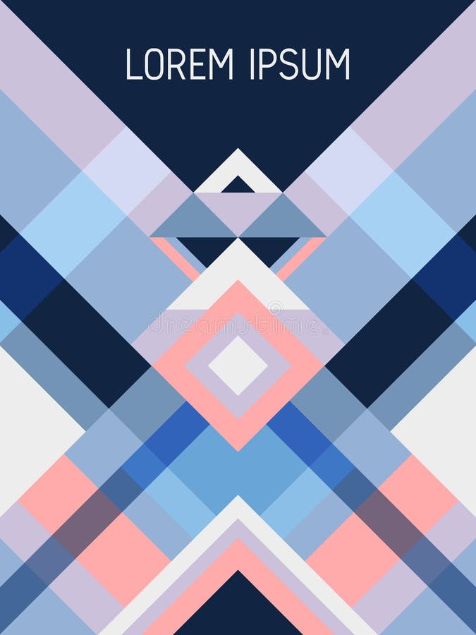 Cover Page Layout Vector Template Geometric Design with Triangles and ...
