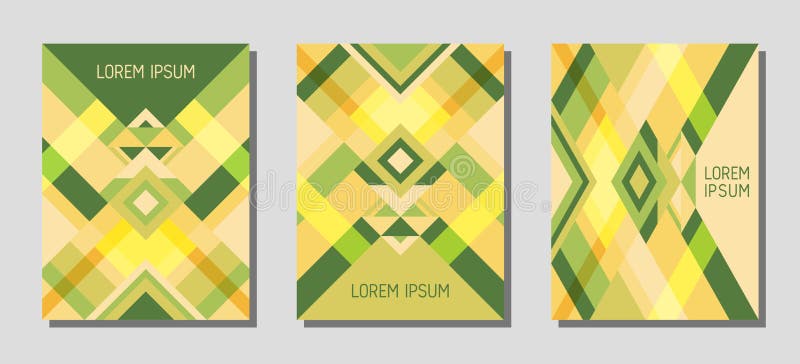 Cover Page Layout Vector Template Geometric Design with Triangles and ...