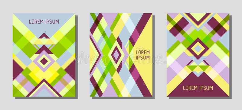 Cover Page Layout Vector Template Geometric Design with Triangle Stock ...