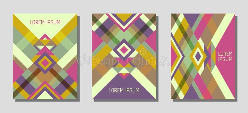Cover Page Layout Vector Template Geometric Design with Triangles and ...