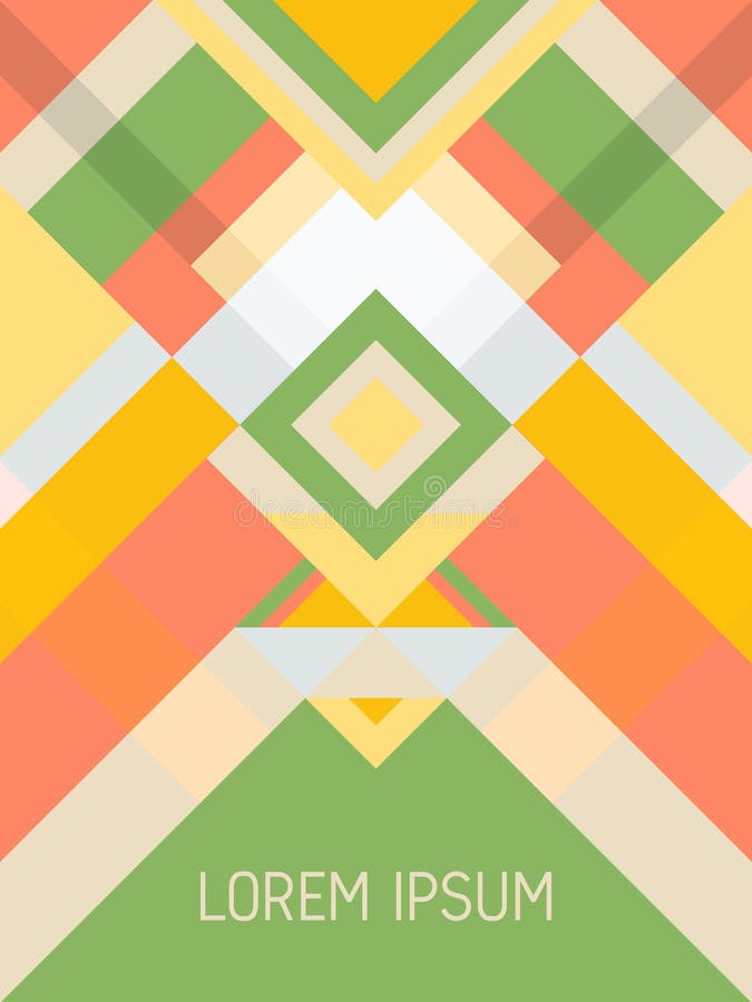 Cover Page Layout Vector Template Geometric Design with Triangles and ...