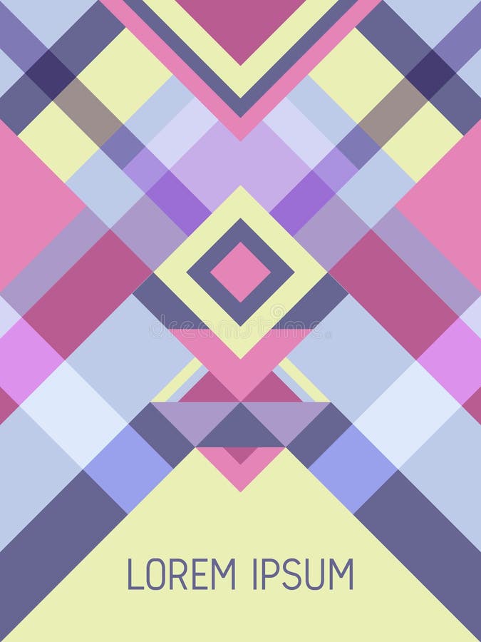 Cover Page Layout Vector Template Geometric Design with Triangles and ...