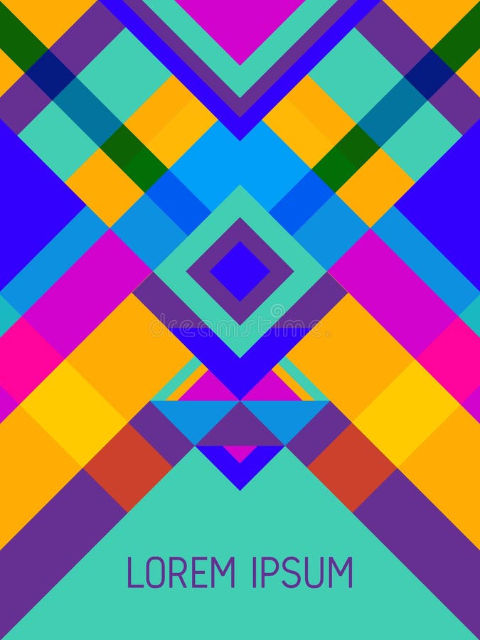 Cover Page Layout Vector Template Geometric Design with Triangles and ...