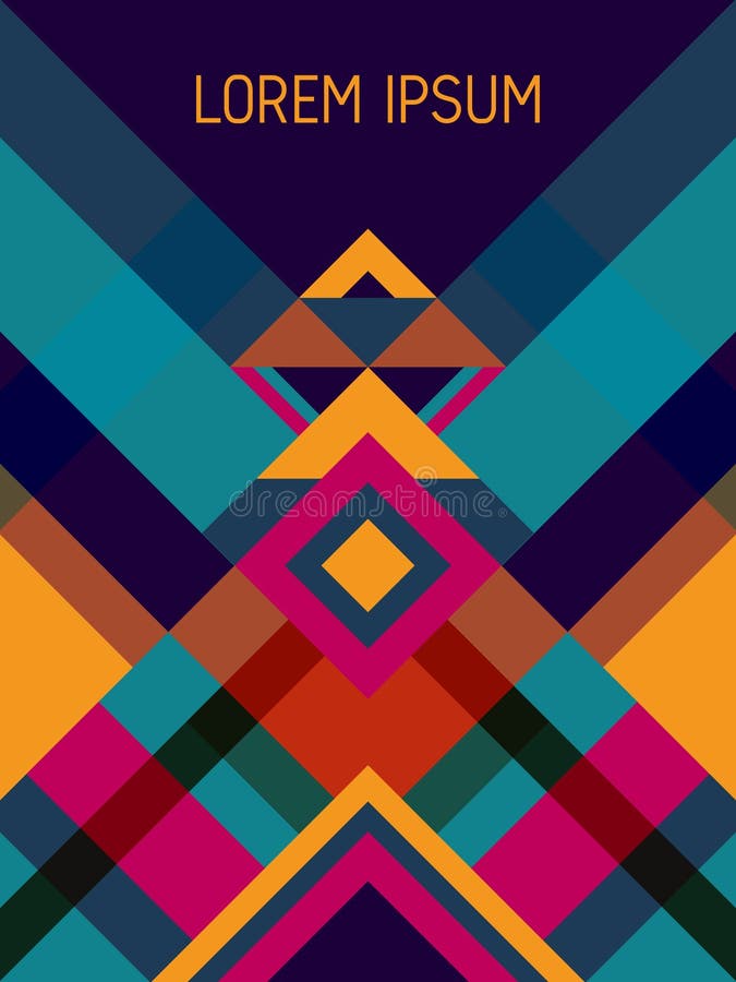 Cover Page Layout Vector Template Geometric Design with Triangles and ...