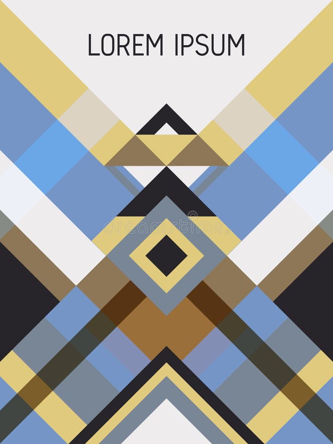 Cover Page Layout Vector Template Geometric Design with Triangles and ...