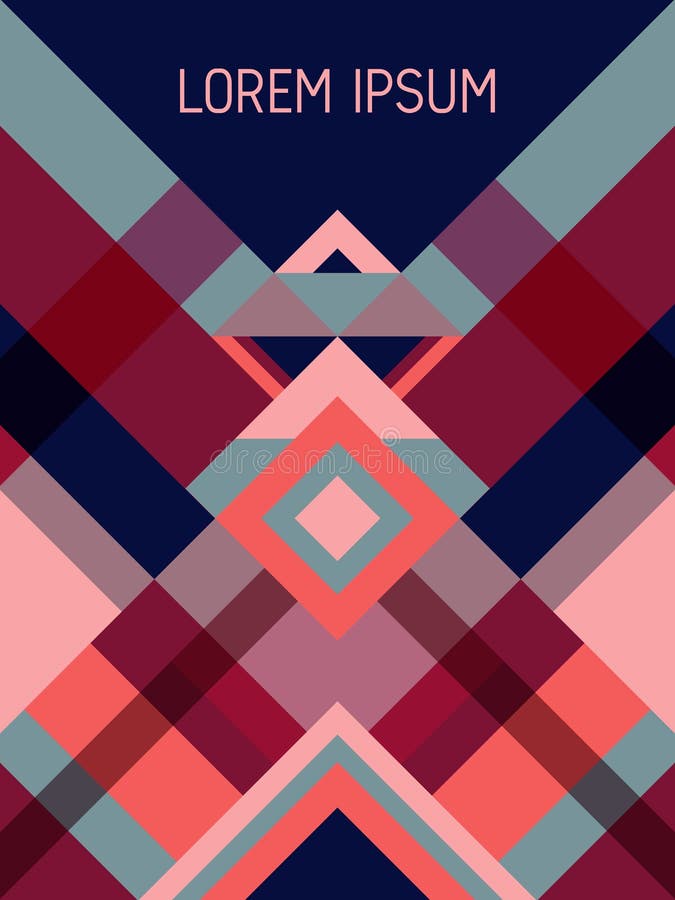 Cover Page Layout Vector Template Geometric Design with Triangles and ...