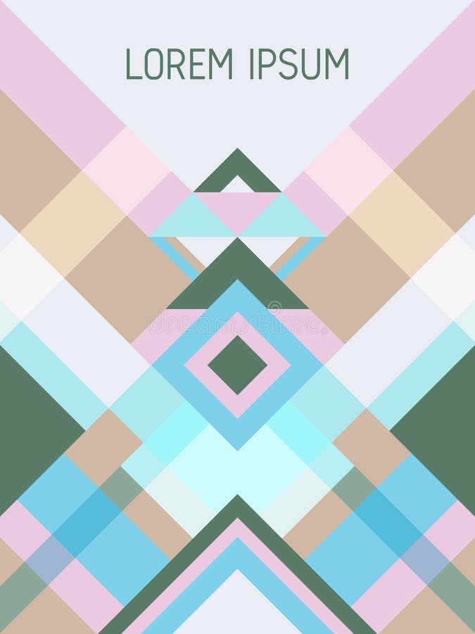 Cover Page Layout Vector Template Geometric Design with Triangles and ...