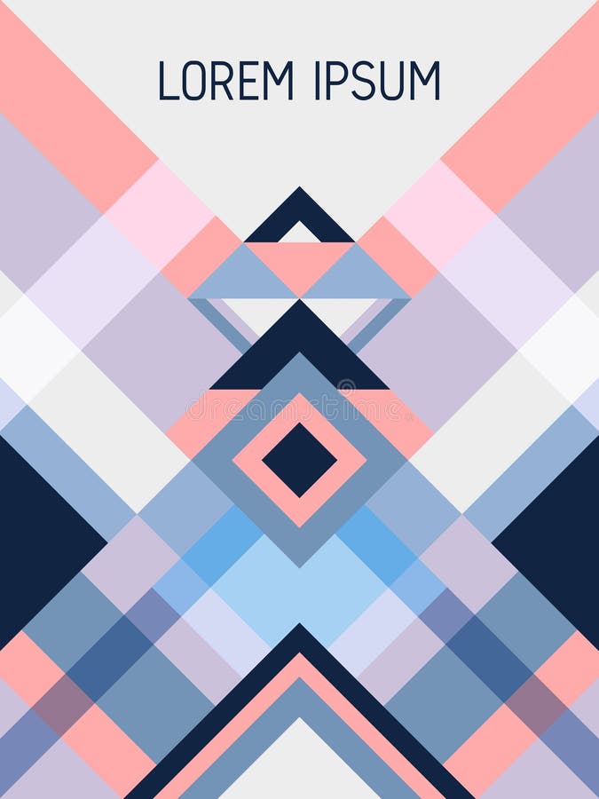 Cover Page Layout Vector Template Geometric Design with Triangles and ...