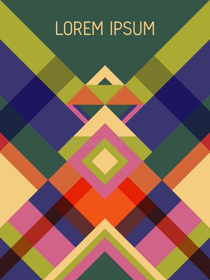 Cover Page Layout Vector Template Geometric Design with Triangles and ...