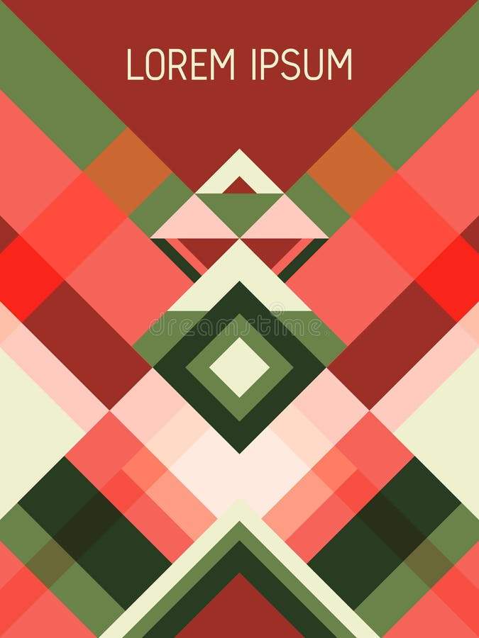 Cover Page Layout Vector Template Geometric Design with Triangles and ...