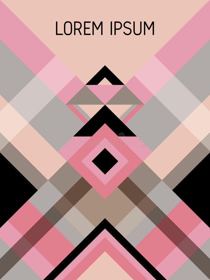 Cover Page Layout Vector Template Geometric Design with Triangles and ...
