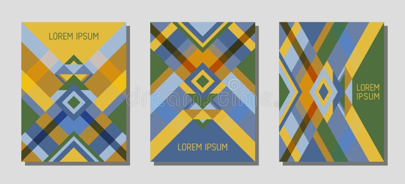 Cover Page Layout Vector Template Geometric Design with Triangles and ...