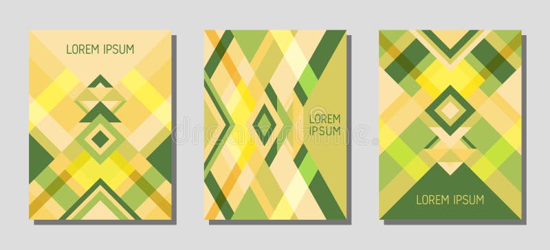 Cover Page Layout Vector Template Geometric Design with Triangles and ...