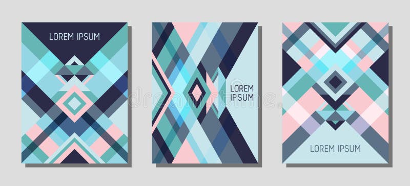 Cover Page Layout Vector Template Geometric Design with Triangles and ...